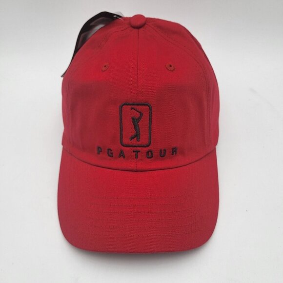 PGA Tour | Accessories | Pga Tour Golf Hat Cap Stapback Red Black Logo ...
